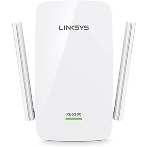 Linksys WiFi Extender WiFi 5 Range Booster, Dual-Band Booster, 1,000 Sq. ft Coverage, Speeds up to (AC750) 750Mbps - RE6300