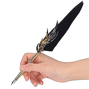 01 Quill Pen, Pen and Ink Set Calligraphy Pen Ink Set for Writing Gift Cards for Letter(Black, Polar Animals)