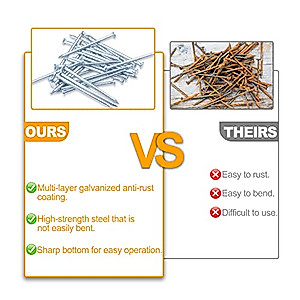 KURUI 700pcs Hardware Nails for Hanging Pictures Assorted Kit, Up to 2"-Long Picture Hanging Nails for Wall Drywall Wood, 6 Sizes Nails Assortment Kit, 640 Frame Nails and 60 Small Finishing Nails