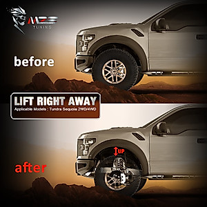 MZS Front Leveling Kit 3" Lift Suspension Strut Spacers Compatible with Tundra 1999-2006 | Sequoia 2000-2007 2WD 4WD Silver