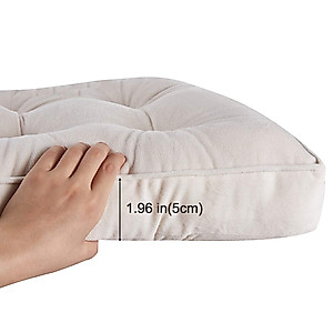 Big Hippo Indoor Bench Cushion, Soft Thicken Bench Cushion Bench Pads with Ties - 47.24x17.71x1.96 Inches, Beige