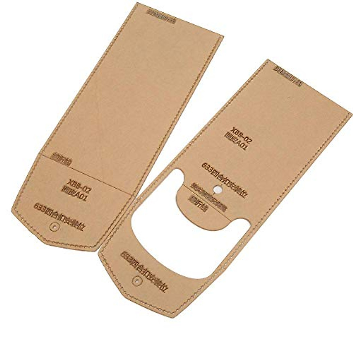 7.7 x 3.7 Inchs Pencil Bag Making Template Set with Clear Acrylic Pen Organizer Box Pattern Mould for DIY Leathercraft Tool