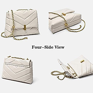 YXBQueen Quilted Flap Bag Quilted Shoulder Chained Bag Fashion Travel Bag Medium Crossbody Bag