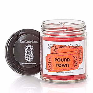Two Tickets to Pound Town - Strawberry Pound Cake Scented - Funny 6 oz Jar Candle- 40 Hour Burn time