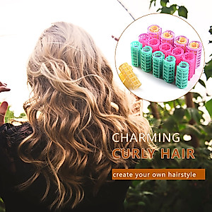 30 Pieces Snap on Plastic Hair Rollers Curlers Hairdressing Rollers for Short Long Hair Self Holding Rollers No Heat Curlers for DIY Hairdressing Hair(5 Sizes)
