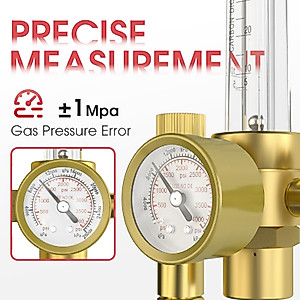 YESWELDER CO2 Argon Gas Regulator, Argon flow meter regulator with 8ft Gas Hose for MIG TIG Welder