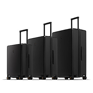 LEVEL8 Elegance Matte Luggage Set, 20 Inch Carry-on Luggage, 24&28 Large Suitcase Lightweight Hardside Suitcases with Wheels,Tsa Lock,3-Piece Set(20/24/28), Black