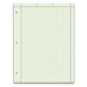 TOPS Engineering Computation Pad, 8-1/2" x 11", Glue Top, 5 x 5 Graph Rule on Back, Green Tint Paper, 3-Hole Punched, 200 Sheets (35502)
