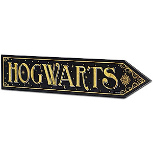 Open Road Brands Harry Potter Hogwarts Arrow Wood Wall Decor - Fun Hogwarts Sign for Kids' Bedroom, Playroom or Movie Room