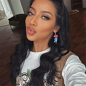 Dreuyet Exaggerated Funny Mushroom Leg Earrings for Women Retro 80s Earrings Personality Dancer Beautiful Legs Ballet Earrings Colorful Acrylic Mushroom Leg Earrings (Mushroom Leg)