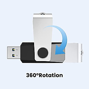 RAOYI 10 Pack 8GB USB Flash Drive, USB 2.0 Swivel Metal Memory Stick Thumb Drives Pen Drive Jump Drive for Data Storage (4 Mixed Color)