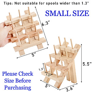 Tosnail 2 Pack 12 Spools Wooden Thread Holder, Small Thread Racks, Thread Organizer for Sewing, Braiding and Embroidery