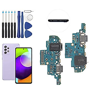 USB Charging Port for Samsung Galaxy A52 5G Dock Connector Charger Board Flex Cable Assembly Replacement for A526B A5260 A526U A526W with Kit