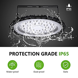 100W UFO LED High Bay Light, 10000 LM Factory Warehouse Industrial Lighting, 6000-6500K Shop Warehouse LED Lights, IP54 Waterproof, Commercial LED Bay Lighting for Garage Factory Workshop Gym（5 Pack）