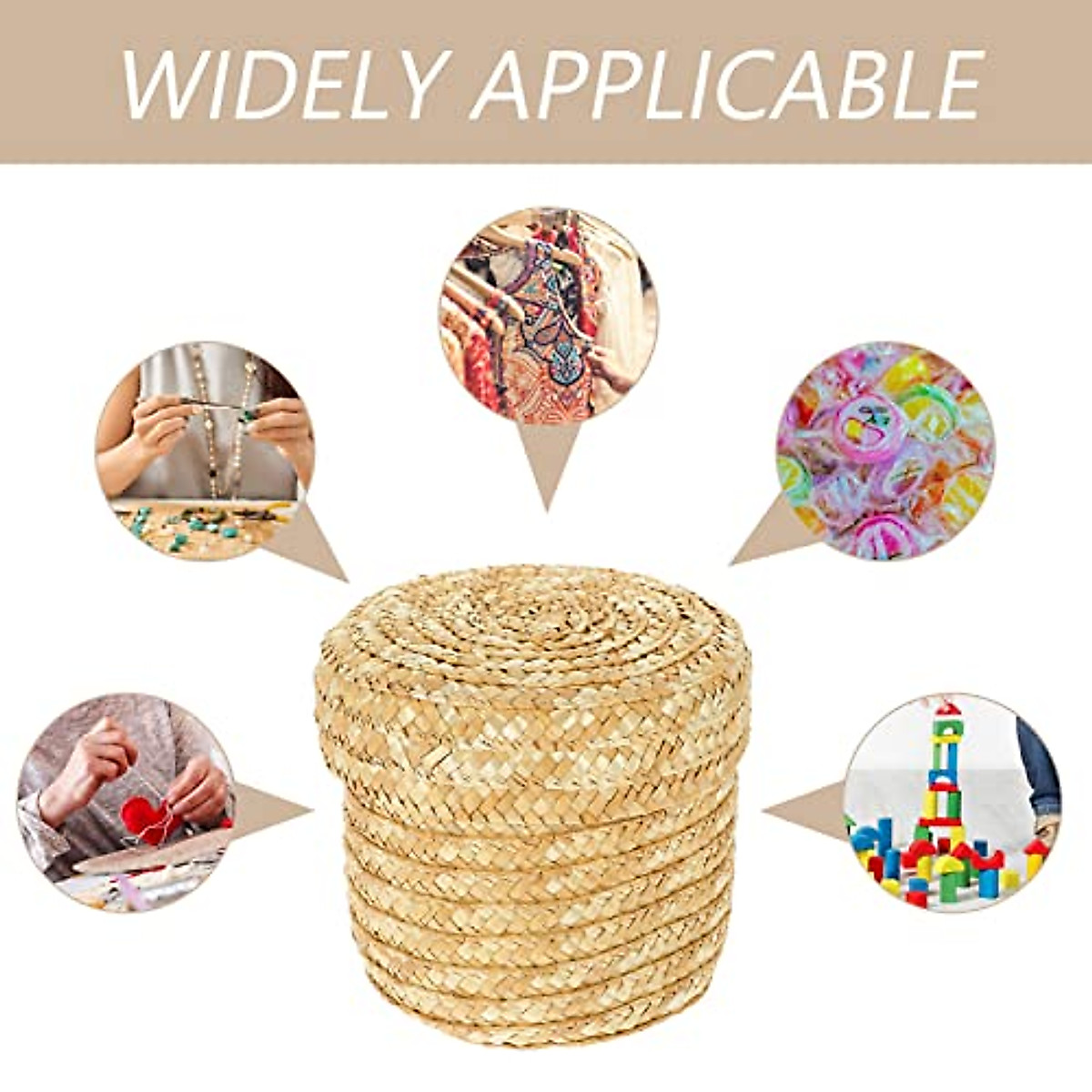 Hemoton 2pcs Wicker Baskets with Lids, Nautral Seagrass Storage Baskets, Multi- use Storage Basket Woven Rectangular Basket Bins, Rattan Storage Organizer