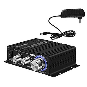Kinter K3118 Texas Instruments TI Digital Hi-Fi Audio Mini Class D Home Auto DIY Arcade Stereo Amplifier with 12V 3A Power Supply Black