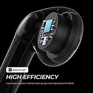 SoundPEATS Wireless Earbuds Bluetooth V5.2 Headphones with Qualcomm QCC3040 Wireless Earphones, TrueWireless Mirroring, 4-Mic Tech and cVc 8.0 Noise Cancellation, aptX Codec, Total 25 Hours - TrueAir2