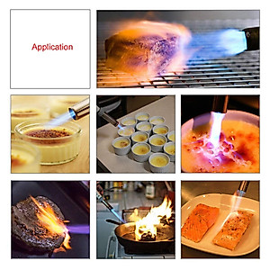 Butane Torch Kitchen Blow Torch - Chef Cooking Torch Lighter Adjustable Flame With Safety Lock Culinary Torch For Creme Brulee, Baking, BBQ Butane Gas Not Included