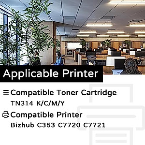 RIOMAN TN314 Toner Cartridge Compatible Replacement for Konica Minolta TN314 to Use with Bizhub C353 C7720 C7721 Toner Printer Yellow