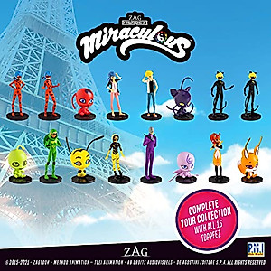 P.M.I. Miraculous Ladybug Designs Topeez | 5 Miraculous Ladybug Topeez Out of 16 Designs in 1 Pack | 4 Topeez and 1 Hidden Mystery Topeez | Licensed Kids’ Stationery (Assortment B)