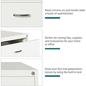 Hirsh Home Office Style Lateral Metal File Cabinet 30 in. Wide 2 Drawer White, Fully Assembled