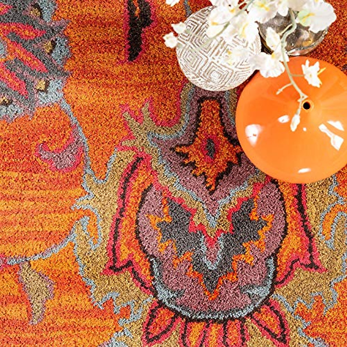 nuLOOM Montesque Hand Tufted Wool Area Rug, 8' 6" x 11' 6", Orange