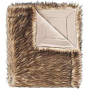 Safavieh Throws Collection Faux Racoon Throw,Brown