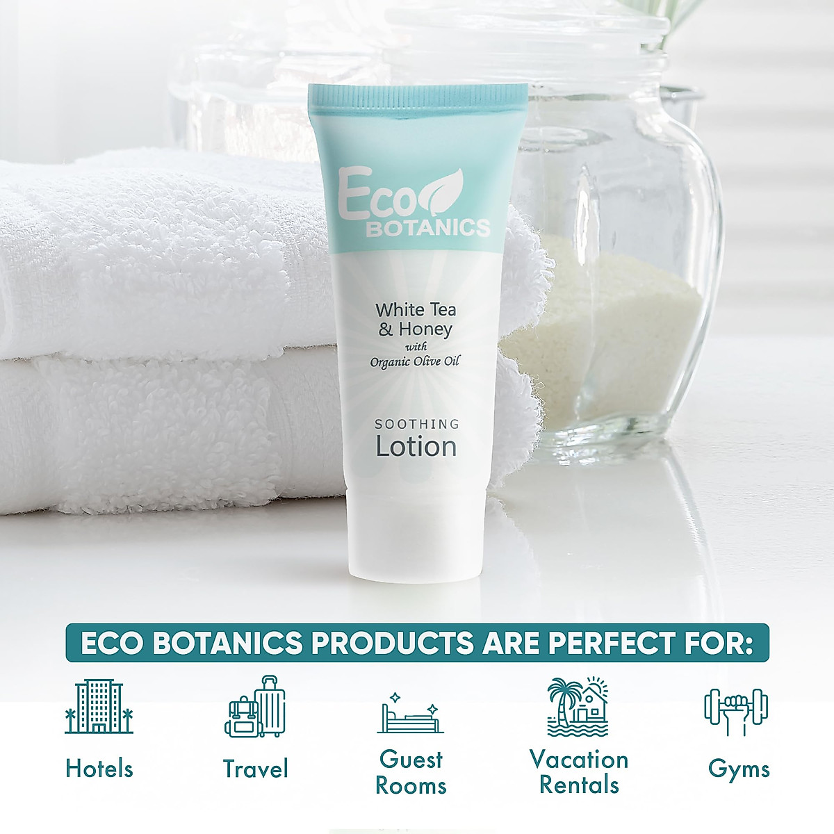 Eco Botanics Amenities Travel-Size Hotel Lotion, 0.85 oz. (Case of 300)
