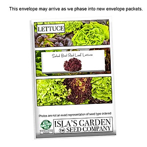Salad Bowl Red Leaf Lettuce Seeds for Planting, 1000+ Heirloom Seeds Per Packet, (Isla's Garden Seeds), Non GMO Seeds, Botanical Name: Lactuca Sativa
