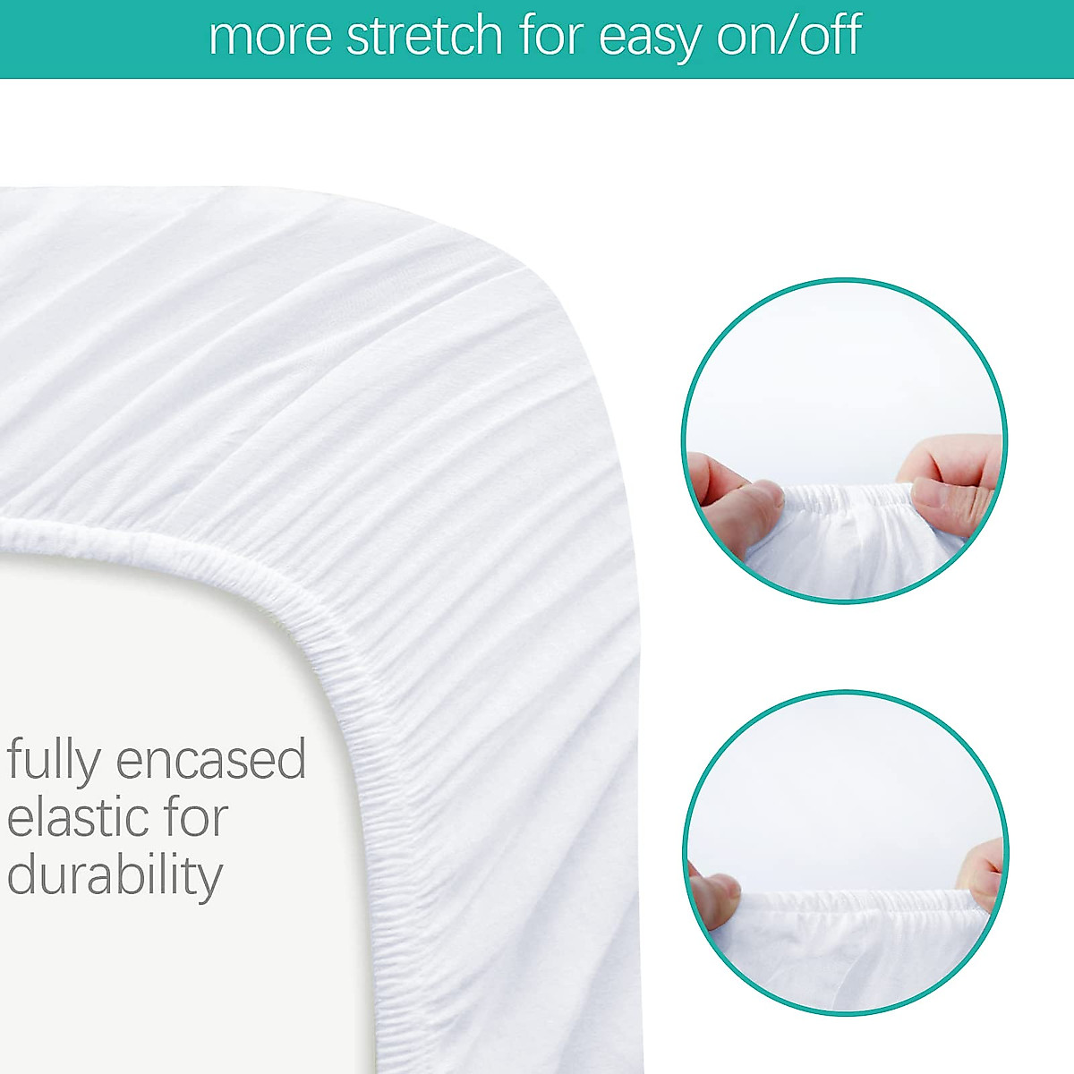 Waterproof Bassinet Sheets Fit for Hourglass, Oval Bassinet Mattress, 100% Cotton Bassinet Sheet for Standard Bassinet Mattress, 2 Pack, Ultra Soft Bassinet Sheet for Baby, White