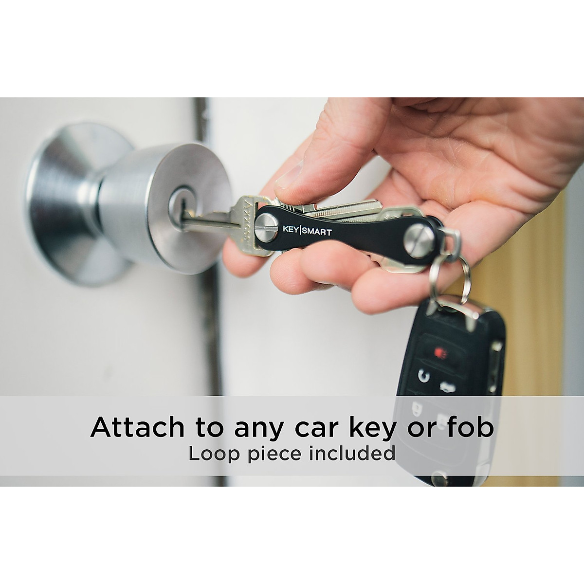 KeySmart Classic - Compact Key Holder and Keychain Organizer (up to 14 Keys) (Black)