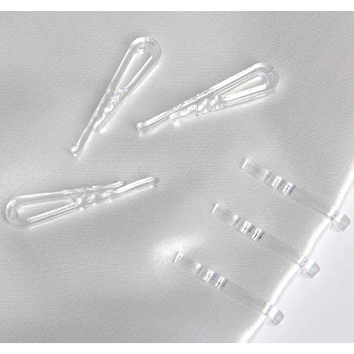 MEETOOT 300pcs Transparent Plastic Alligator Clip 38mm Shirt Fixing Packing Clip U Shape Plastic Clothespins for Ties Socks Pants Shirts