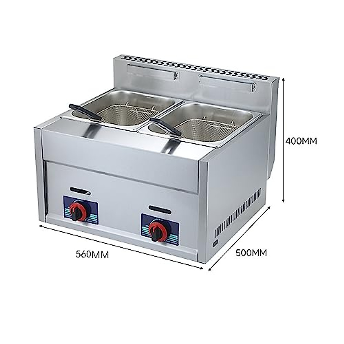 Commercial Deep Fryer, Deep Fryer Pot with Basket, for Restaurants, Supermarkets, Fast Food Restaurants, Snack Bars