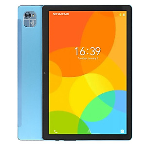 Smart Tablet, 1920x1200 Resolution Tablet, 10.1 Inch Octa Core Processor, US Plug, 100-240V, Portable 8MP Front Camera and 16MP Rear Camera for (Blue)