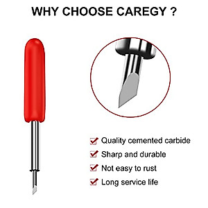 CAREGY 60 PCS 45 Degree Standard Fine Point Blades for Cricut Explore Air 2/Air 3/Maker/Maker 3/ Expression, Replacement Cutting Blades for Most Vinyl Fabric Cutting