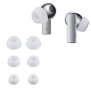 kwmobile 6X Replacement Ear Tips Compatible with Huawei FreeBuds Pro - Silicone Tips for Earphones - White
