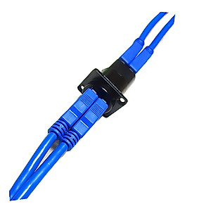 ANMBEST Dual USB3.0 IP67 Waterproof Connector, 2 Ports Panel Mount Female to Female USB Bulkhead Coupler Adapter with Weatherproof Dust Cap