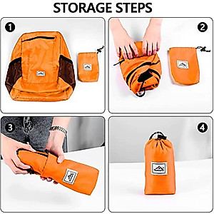 Lywencom Hiking Backpack,Ultra-Light 20L Waterproof Folding Sports Lightweight Waterproof Backpack Suitable for Outdoor Camping Picnic (Orange)