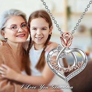POPKIMI Mothers Day Gifts for Grandma 925 Sterling Silver Grandma Necklace Birthday Gifts for Grandma Grandma Jewelry