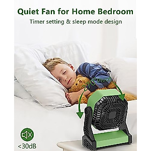 TDONE Camping Fan Portable Rechargeable Fan 20000mAh 8-Inch Battery Operated Fan with LED Lights & Hook, Personal Desk Fan for Home, Office, USB Battery Powered Fan for Tent, Camping, Fishing