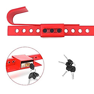 Heavy Duty Steel Cargo Door Lock/Standard Shipping Container Lock with 4 Keys Adjustment Range: 12-1/2" - 18-7/8" Coated with red Color（Keyed Differently）