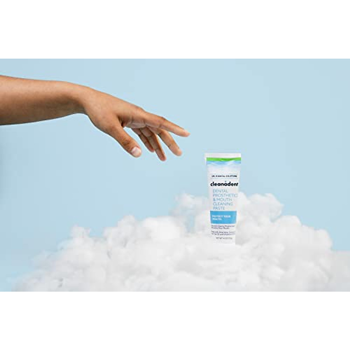 Dr. B Dental Solutions Cleanadent Denture and Gum Toothpaste, Removes Odors Stains Adhesives, Mouth Cleaning Paste, 4 oz 2 Pack