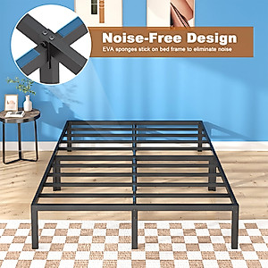 Mr IRONSTONE Full Bed Frame, 14 Inch Platform Heavy Duty Steel Full Size Bed Frame No Box Spring Needed, Metal Bed Frame with Storage, Heavy Duty Steel Slat