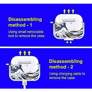 MOSNOVO Airpods 3 Case, Apple Airpods 3 Case, Cool Tokyo Wave Clear Case Design with Luxe Metal Ring Shockproof Protective Cover Case for AirPods 3rd Generation