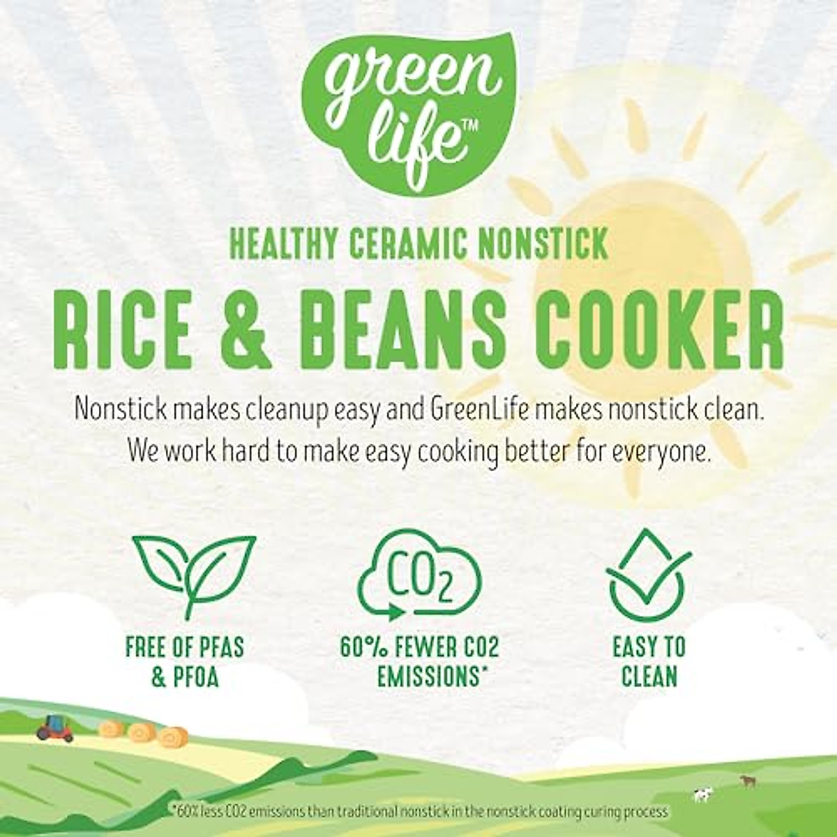GreenLife PFAS-Free, 4-Cup Rice Beans Oats and Grains Cooker, Healthy Ceramic Nonstick, Easy to Use Automatic Presets, Dishwasher Safe Parts, Pink