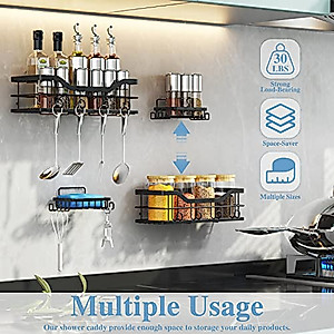 Z&L HOUSE 6 Pack Shower Caddy Organizer, Adhesive Shower Shelves with 1 Cup Holder, 3 Soap Holder, Extra Large Capacity No Drilling Shower Shelf for Inside Shower