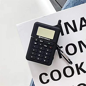 Mulafnxal for Airpod 1&2 Case, Cute Cartoon Unique Silicone Air pods Cover, 3D Funny Fashion Fun Cool Stylish Keychain Design Kits Soft Skin Shell Cases Boys Men Teens Kids for Airpods (Moto Phone)