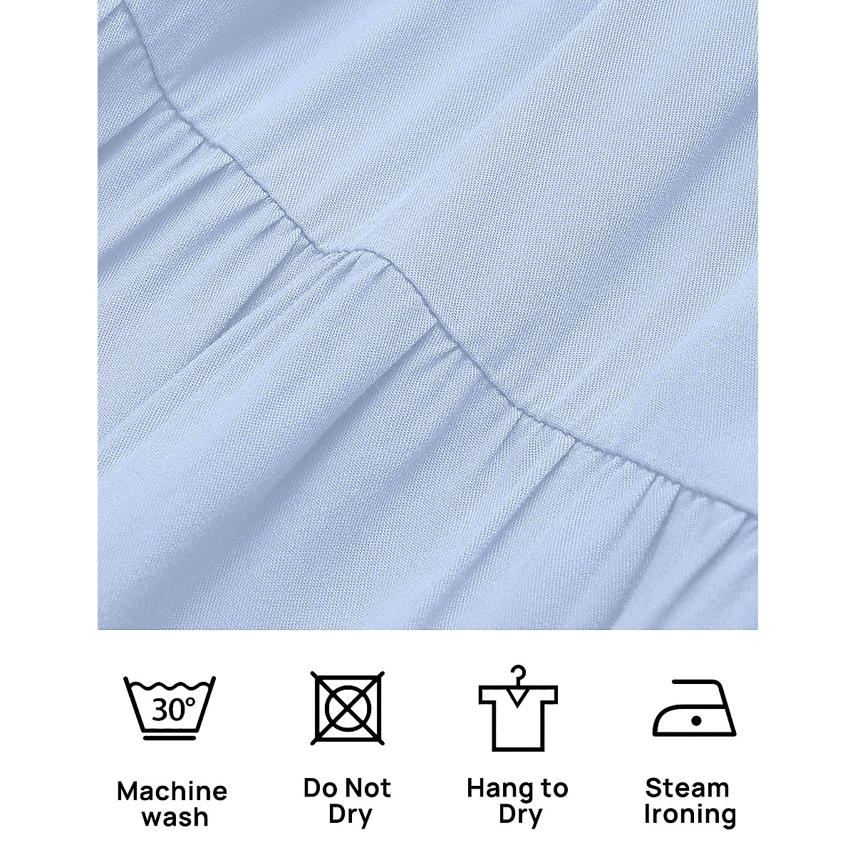 ZESICA Women's Sexy Boho Off Shoulder Puff Short Sleeve High Waist Ruffled Flowy A Line Beach Party Midi Dress,Blue,Medium