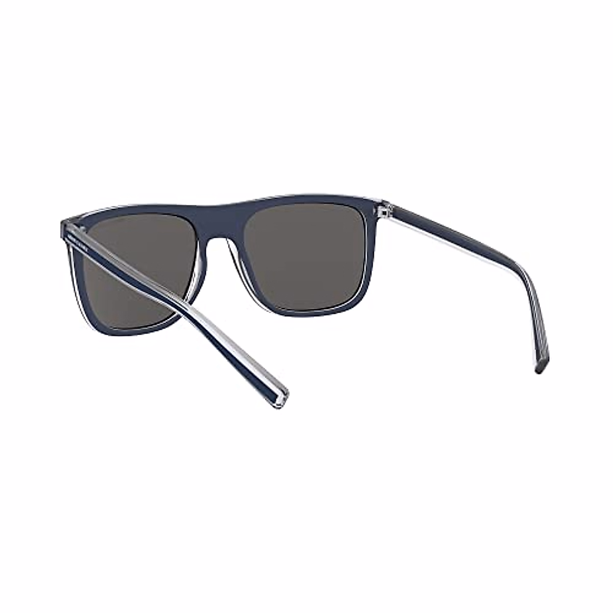 A|X ARMANI EXCHANGE Men's AX4102SF Low Bridge Fit Square Sunglasses, Shiny Blue/Silver Mirrored, 57 mm