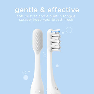 Soniclean 4U Sonic Electric Toothbrush for Adults, Black, Battery Powered, Dual Cleaning Modes, Refillable Brush Heads, Multi-Use Travel Cover